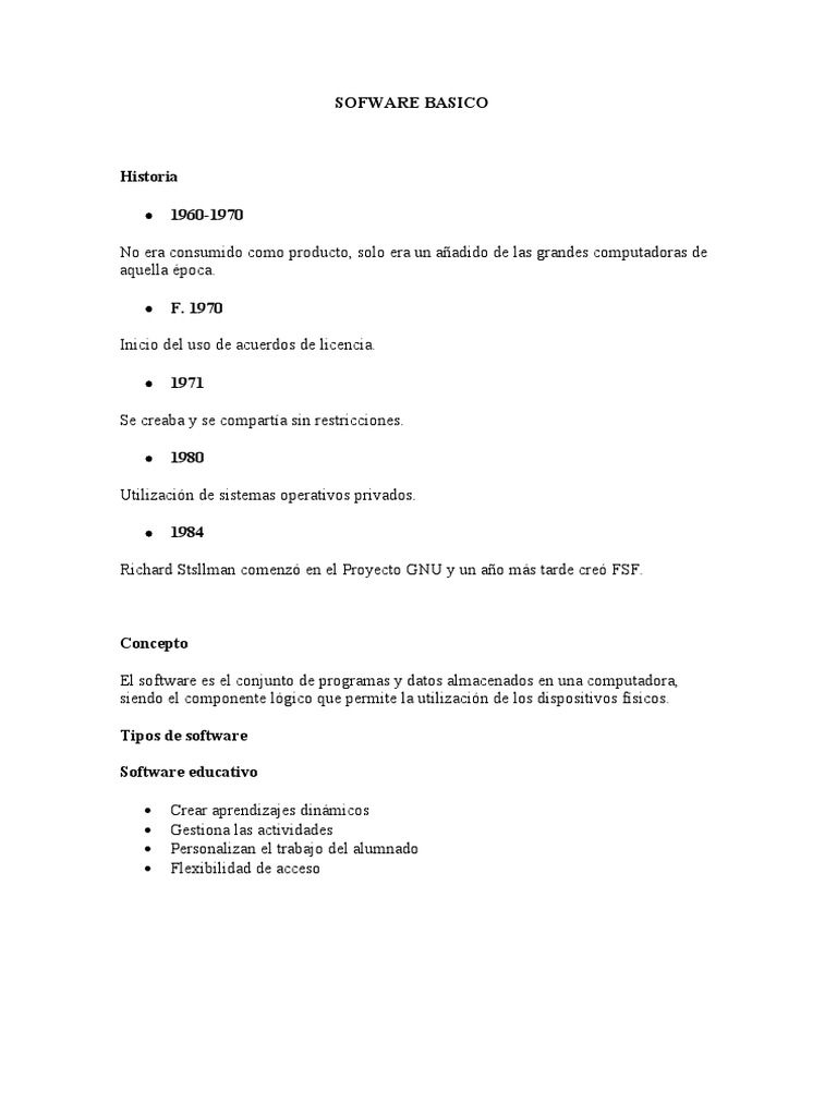 Sofware Basico | PDF | Programa de computadora | Programación