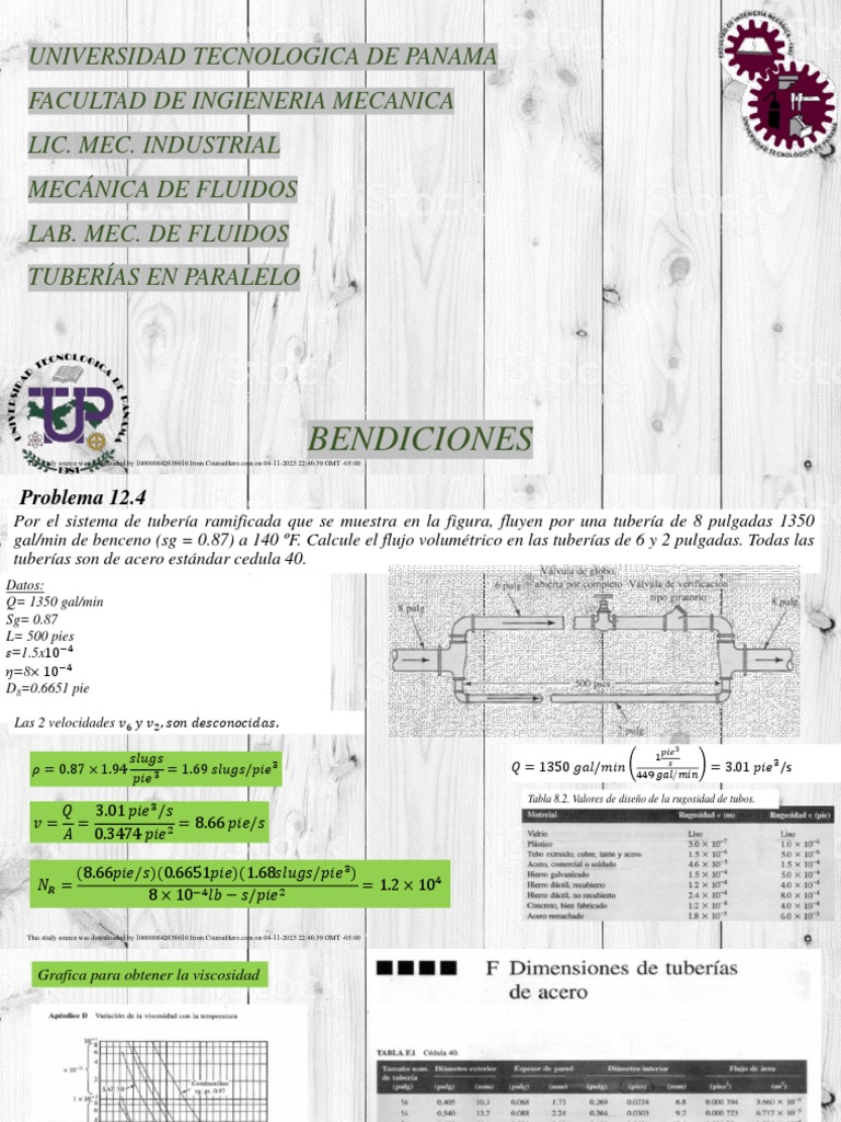 Problema 12.4. Tuberias en Paralelo PDF | PDF | Ingeniería de Edificación | Física Aplicada e ...