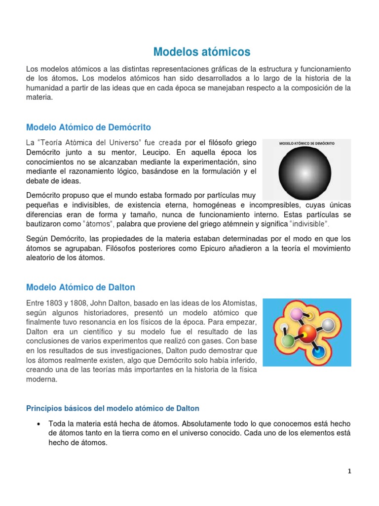 Historia de Modelos Atómicos | PDF | Átomos | Electrón
