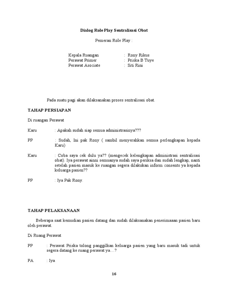 Dialog Role Play Sentralisasi Oba1 | PDF