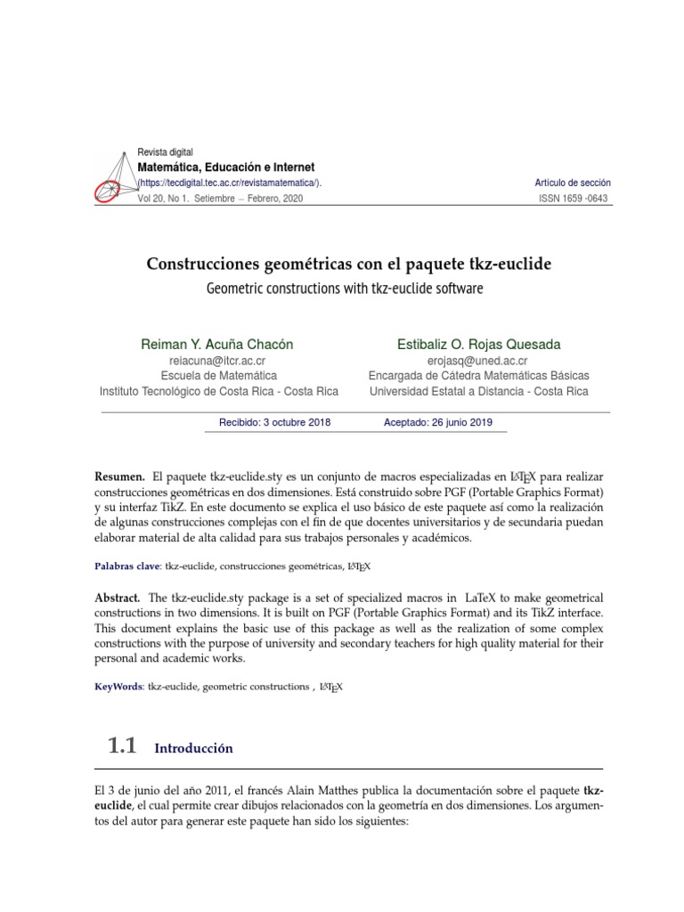 Construcciones Geométricas Con El Paquete Tkz-Euclide | PDF | Triángulo | Geometría Elemental