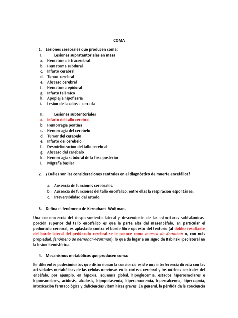 COMA (Guía Completa) | PDF | Coma | Cerebro