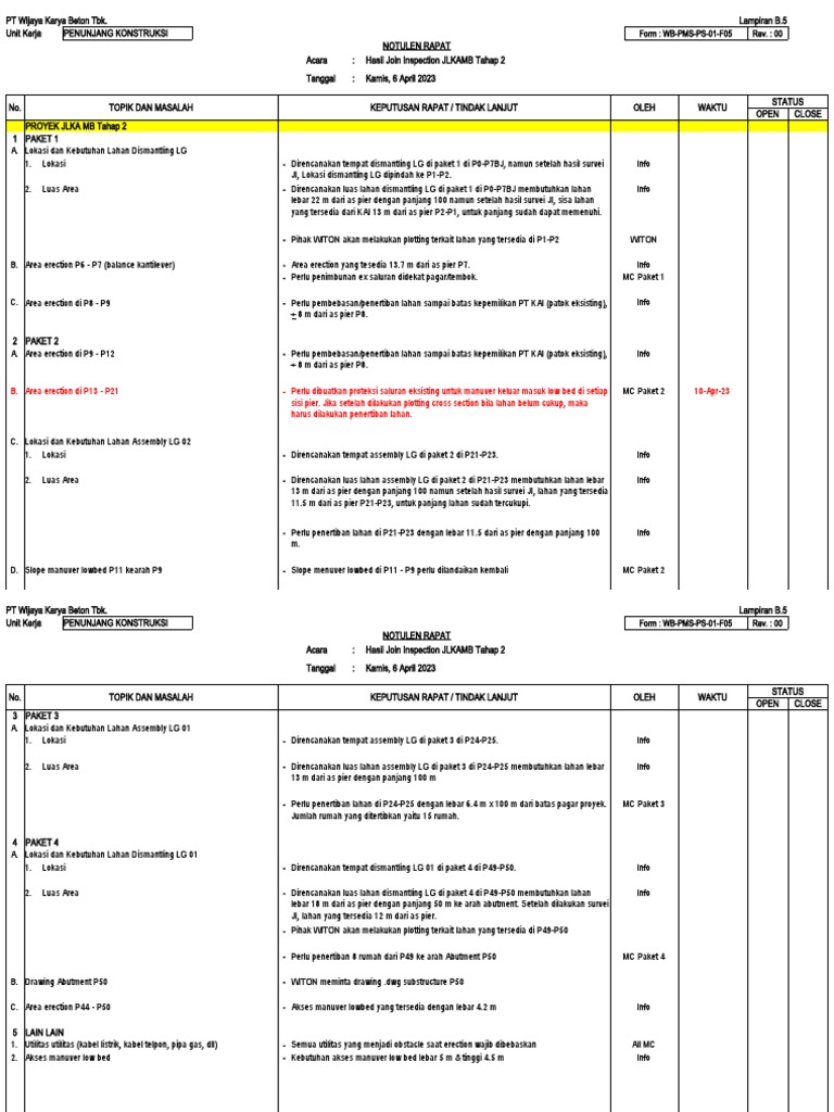 Form: WB-PMS-PS-01-F05 Rev.: 00: 1 Dari 2 | PDF