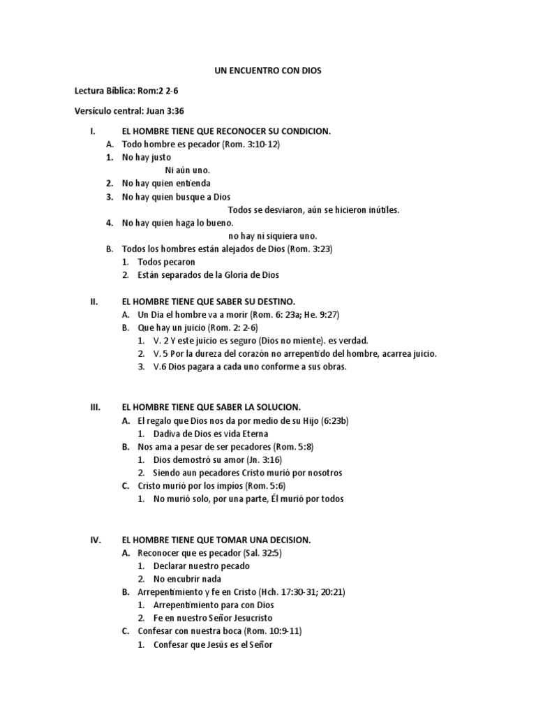 Un Encuentro Con Dios | PDF | Pecado | Cristo (título)