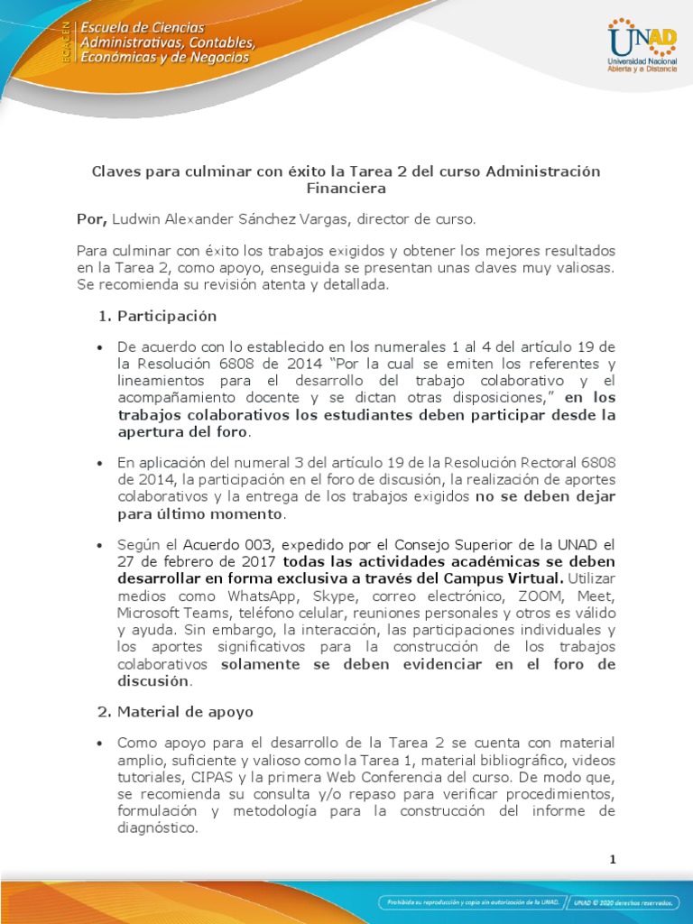Claves para Culminar Con Éxito La Tarea 2 | PDF | Estado de resultados ...