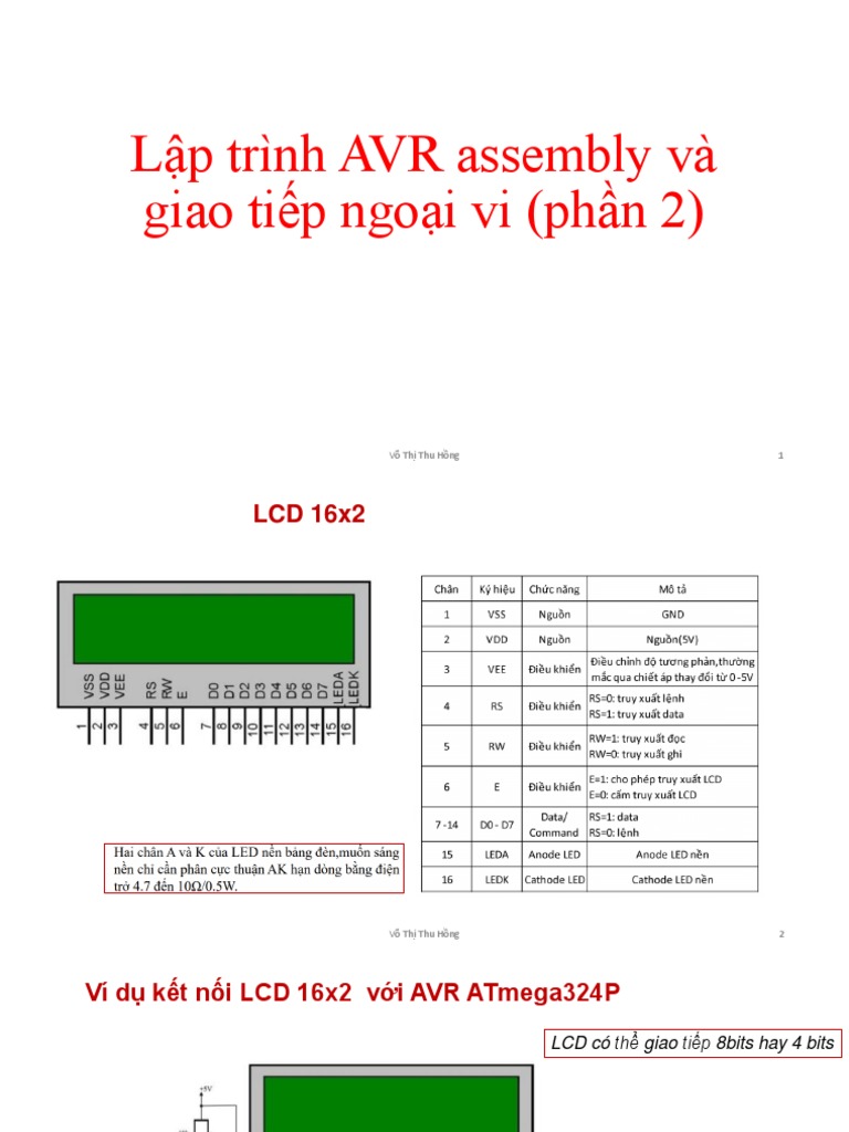 Lập trình AVR assembly 2 (Update17.03.2023) | PDF