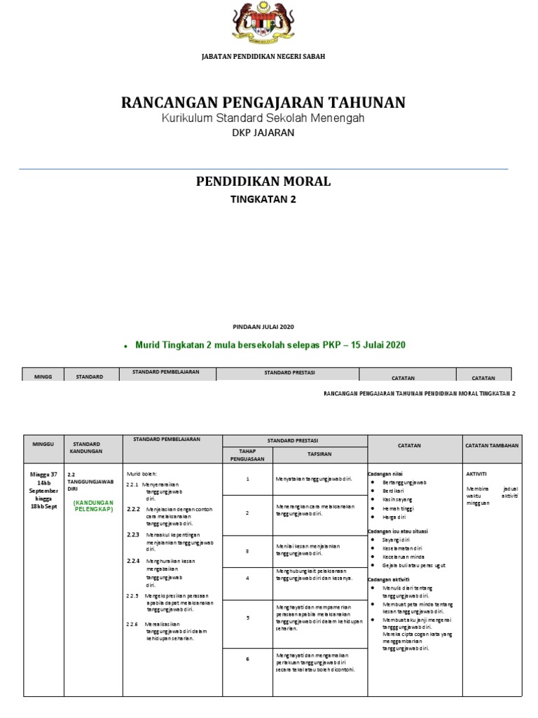 RPT Jajaran Pen Moral Ting 2-SMJKTH | PDF