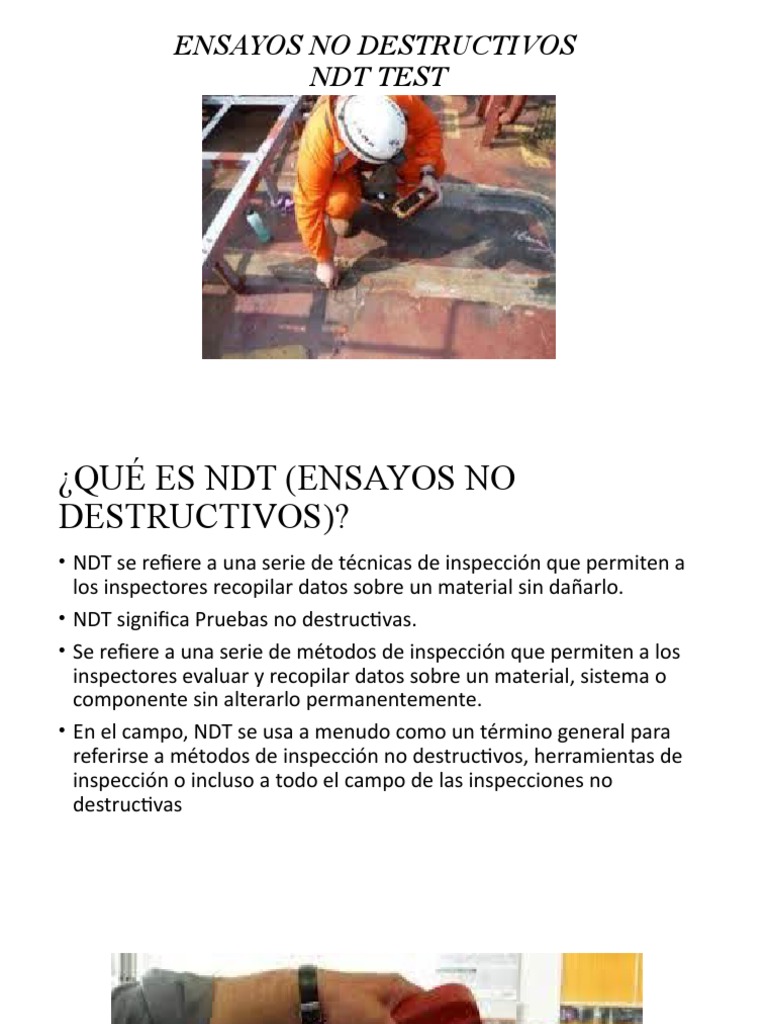 Ensayos No Destructivos NDT Test | PDF | Ultrasonido | Pruebas no ...