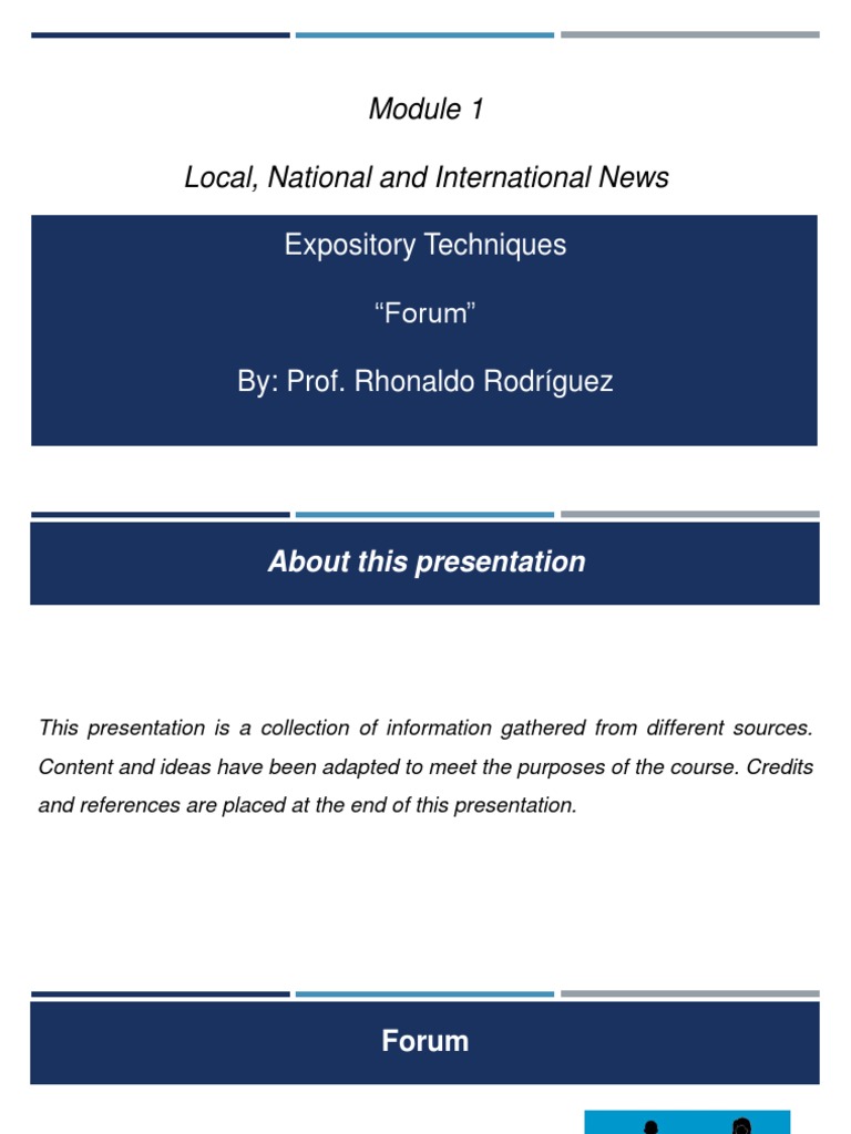 Local, National and International News: Expository Techniques "Forum ...