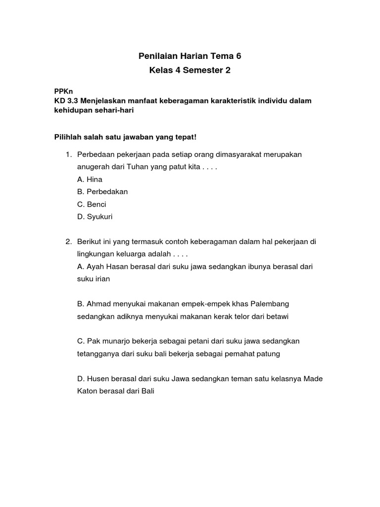 PH Tema 6 PPKN | PDF
