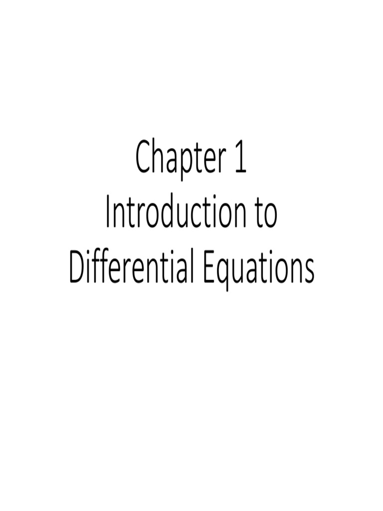 DE01 Introduction | PDF | Ordinary Differential Equation | Partial Differential Equation