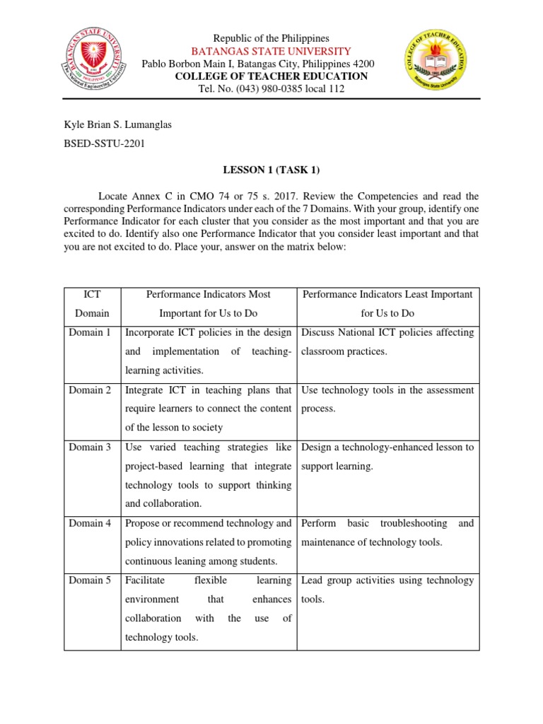 Lesson 1 Task 1 | PDF | Educational Technology | Teaching