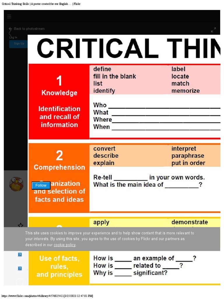 Critical Thinking Skills Poster for Classrooms | PDF | Libraries ...