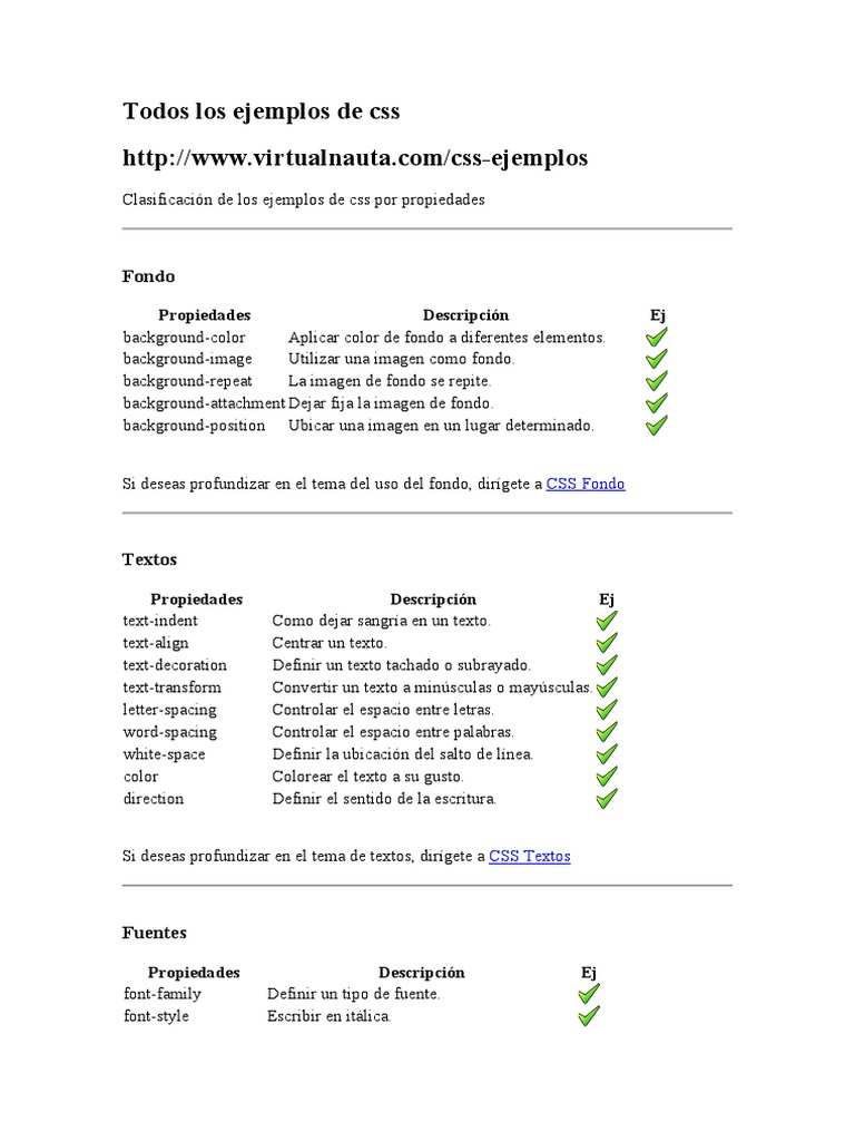 Todos Los Ejemplos de Css de Virtualnauta | Descargar gratis PDF ...
