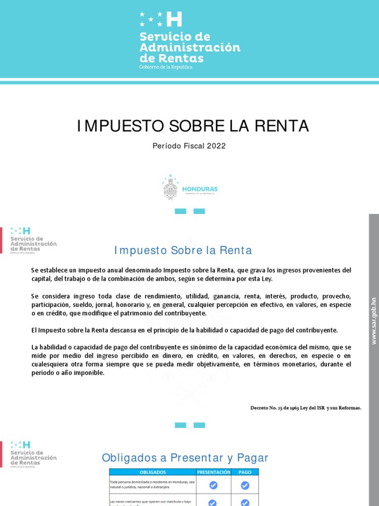 Impuesto Sobre La Renta | PDF | Impuesto sobre la renta | Impuestos
