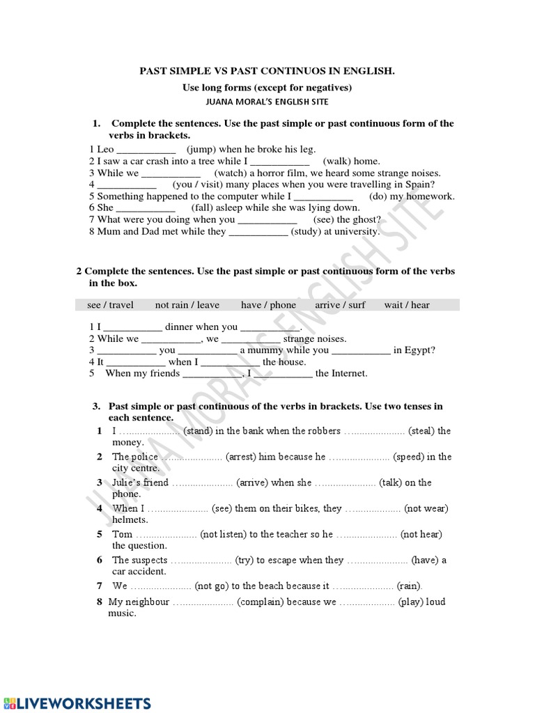Past Simple-Past Continuous1 | PDF