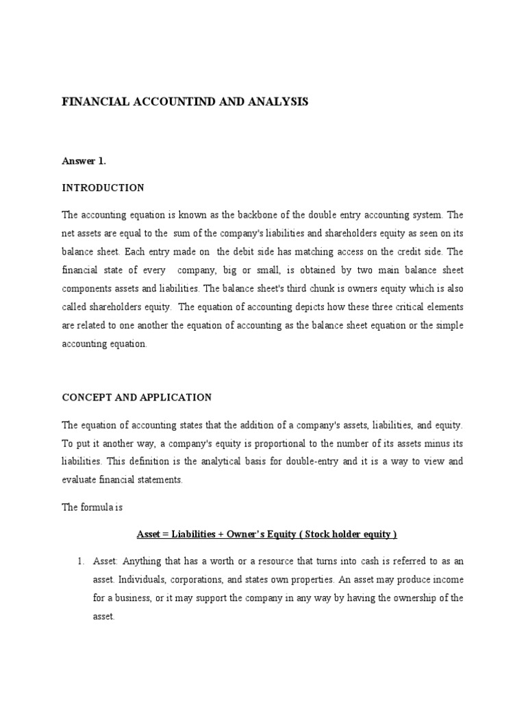 Financial Accounting & Analysis | PDF | Debits And Credits | Equity (Finance)