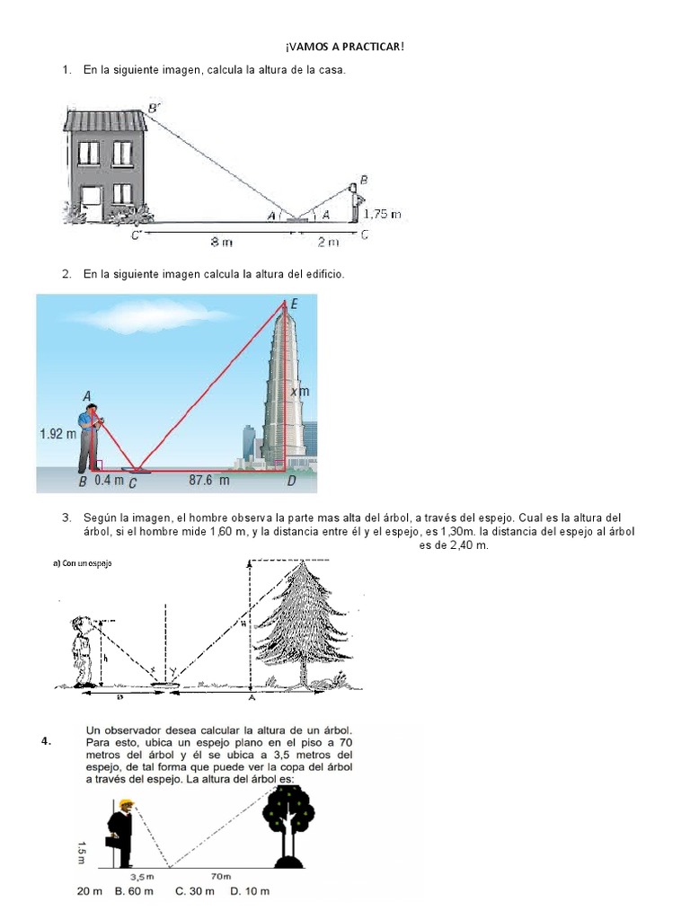 VAMOS A PRACTICAR. Teorema de Thales | PDF