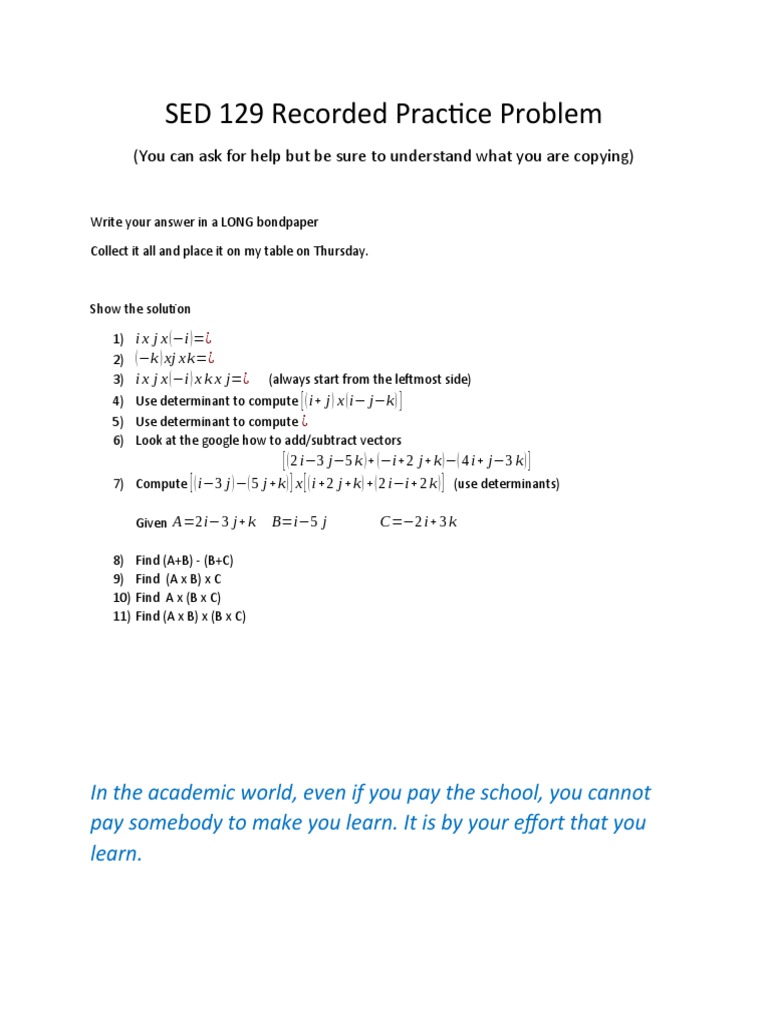 SED 129 Recorded Practice Problem | PDF
