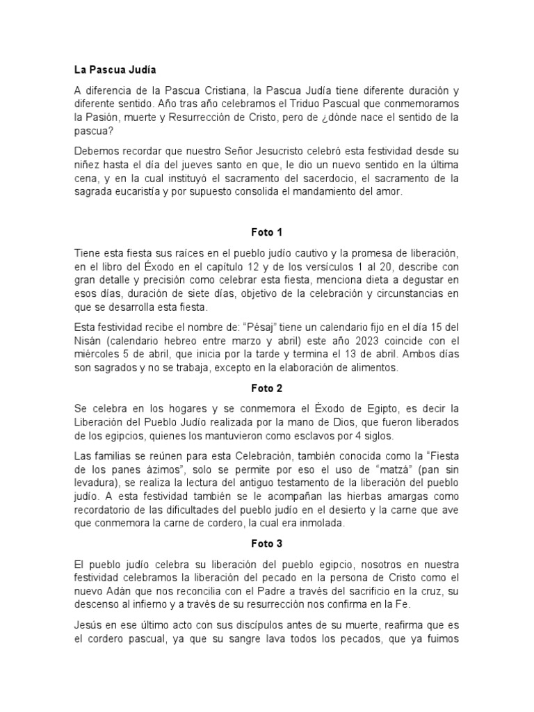 Pésaj: La Pascua Judía y su Significado | PDF | Pascua de Resurrección ...
