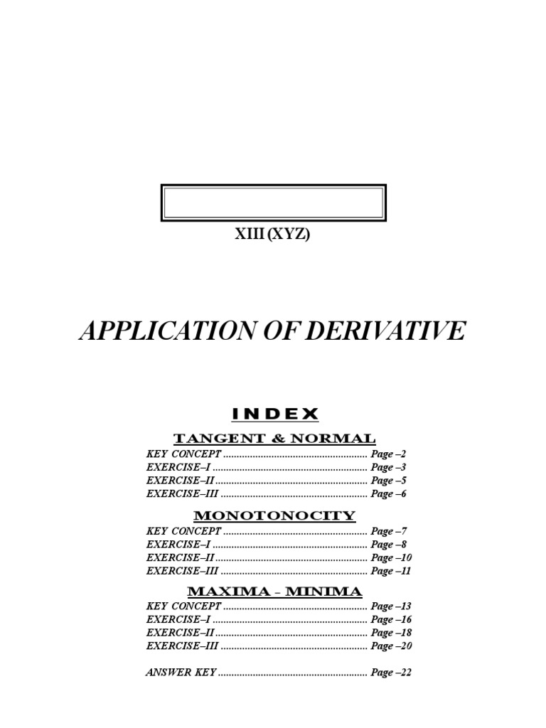 Applications of Derivatives in Geometry | PDF | Maxima And Minima ...