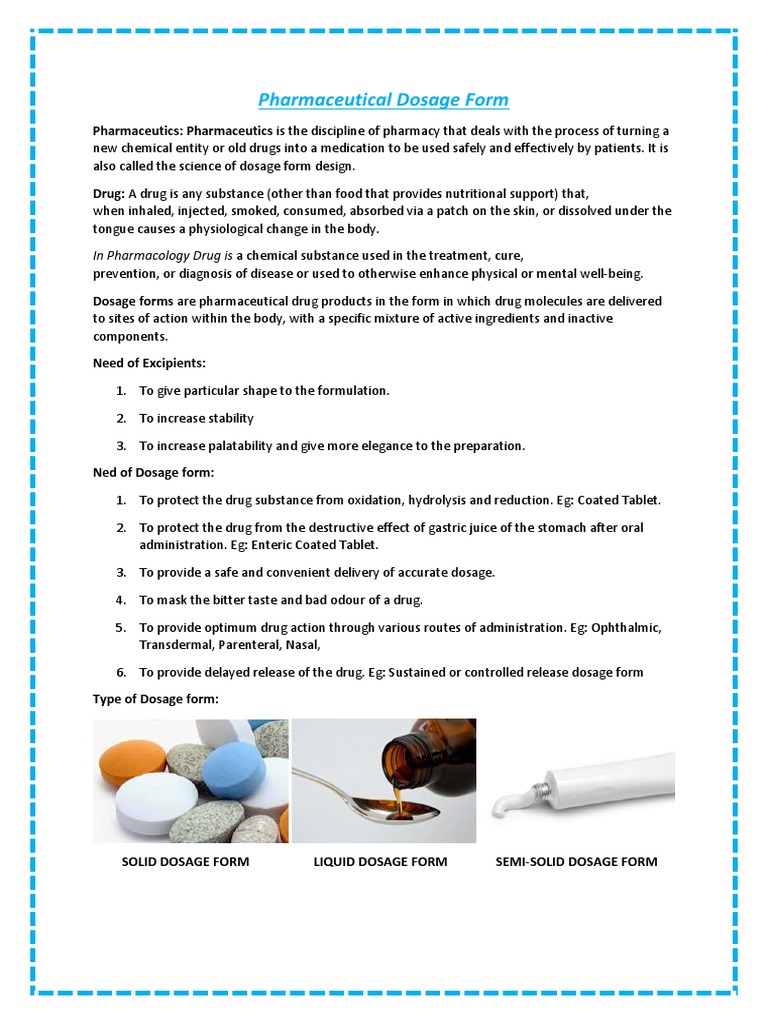 Dosage Forms | PDF | Topical Medication | Tablet (Pharmacy)