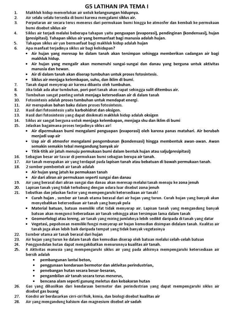 Manfaat Dan Proses Siklus Air Untuk Kehidupan Pdf