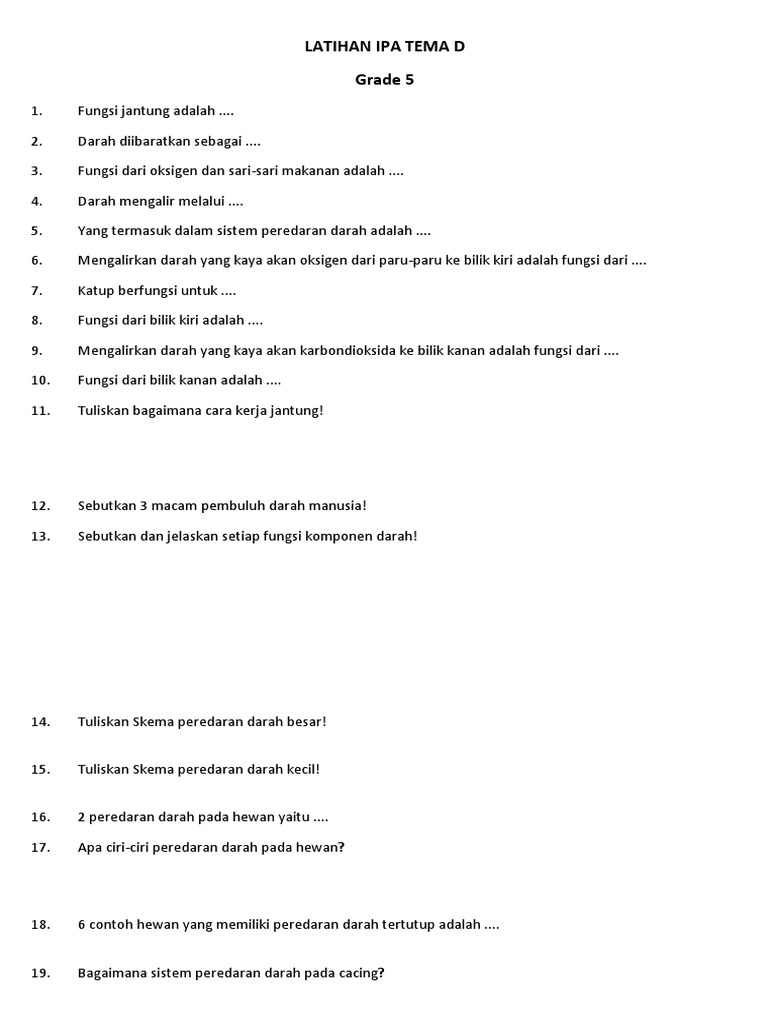 Latihan Soal Ipa 5D | PDF