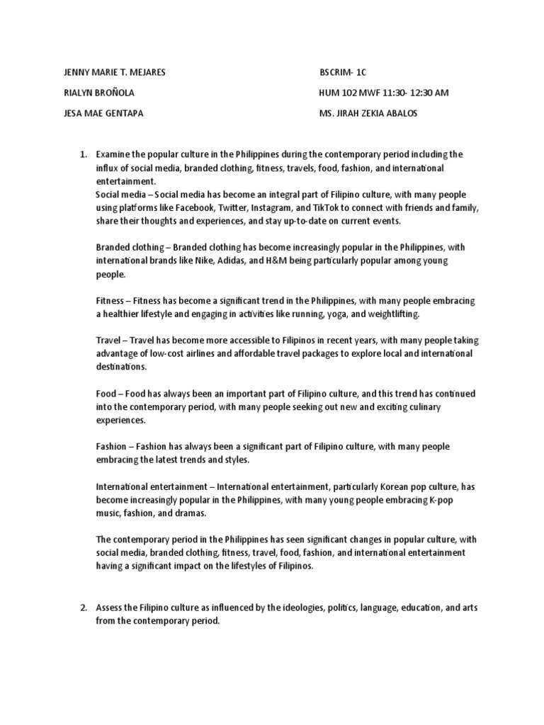 Hum 102 Activity 4-12-23 | PDF | Fandom | Social Media