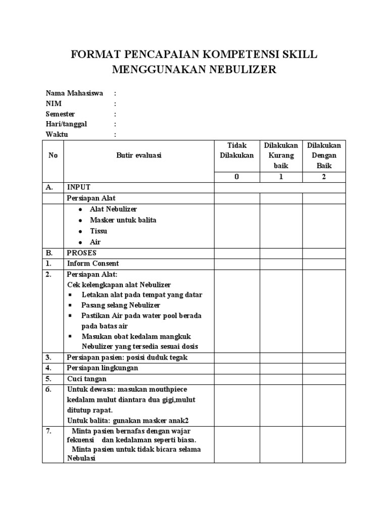 SOP Pemasangan Nebulizer | PDF