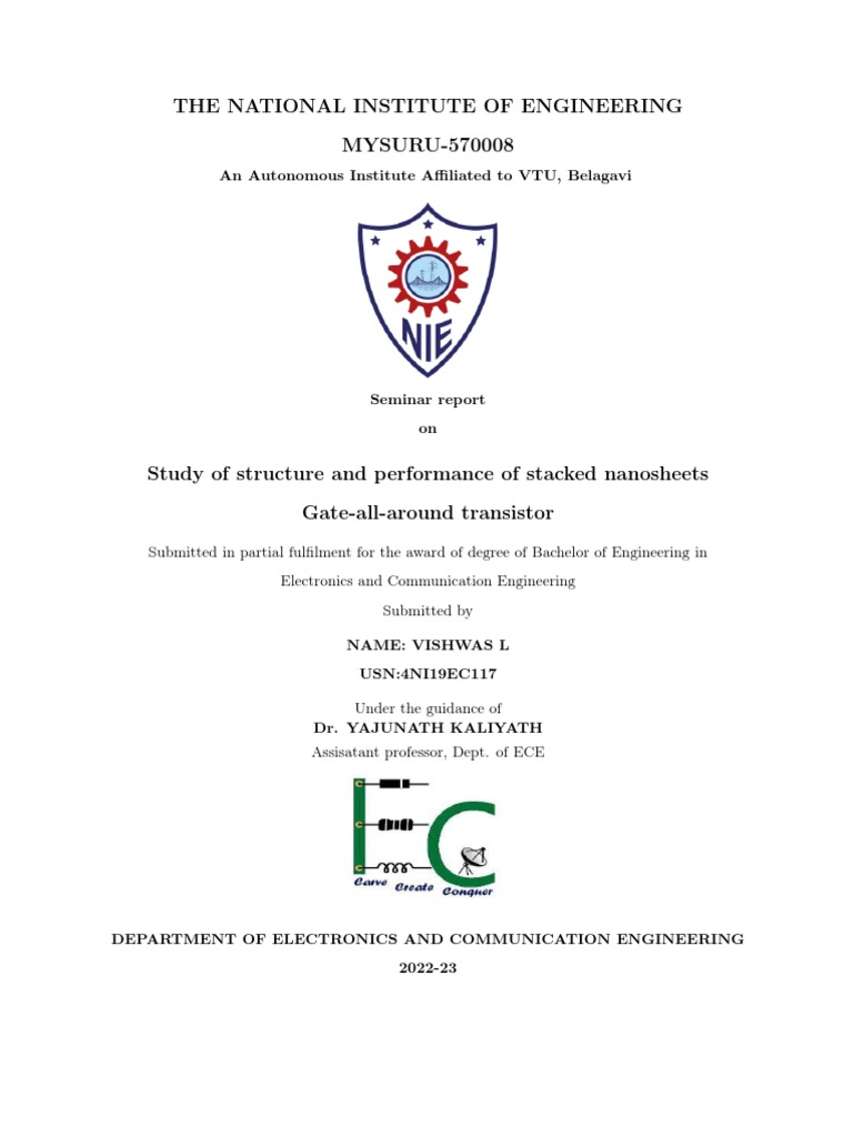 Seminar Final Report 2022 | PDF | Field Effect Transistor | Mosfet