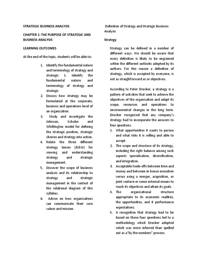 Strategic Business Analysis Compilation Reviewer | PDF | Strategic ...