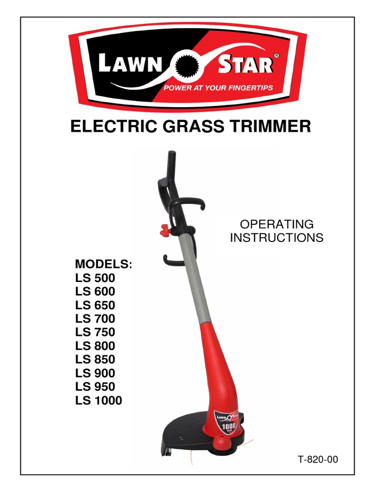 Instruction Manual Grass Trimmer - Standard Series T 820 00 | PDF | Electrical Connector | Equipment