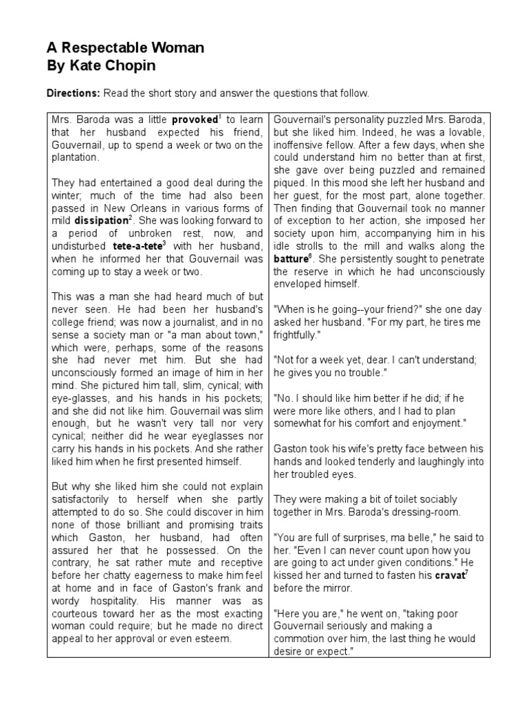 A Respectable Woman | PDF