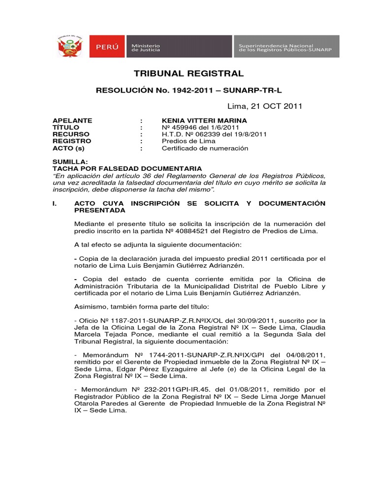 Tacha por Falsedad Documentaria | PDF | Gobierno | Justicia