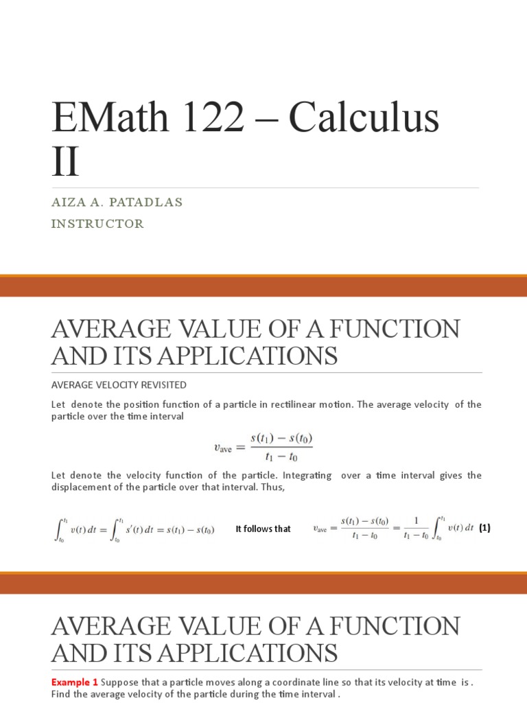 EMath 122 - Calculus II (Semi Finals) | PDF | Integral | Function ...