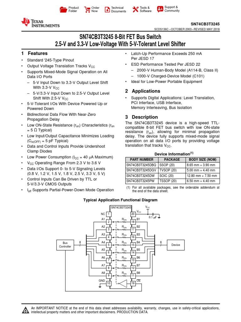 SN74cb3t3245 Datasheet | PDF | Electrostatic Discharge | Electronic Engineering