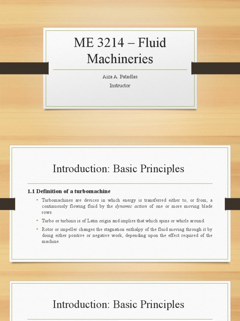 Fluid Machineries Introduction | PDF | Turbomachinery | Turbine