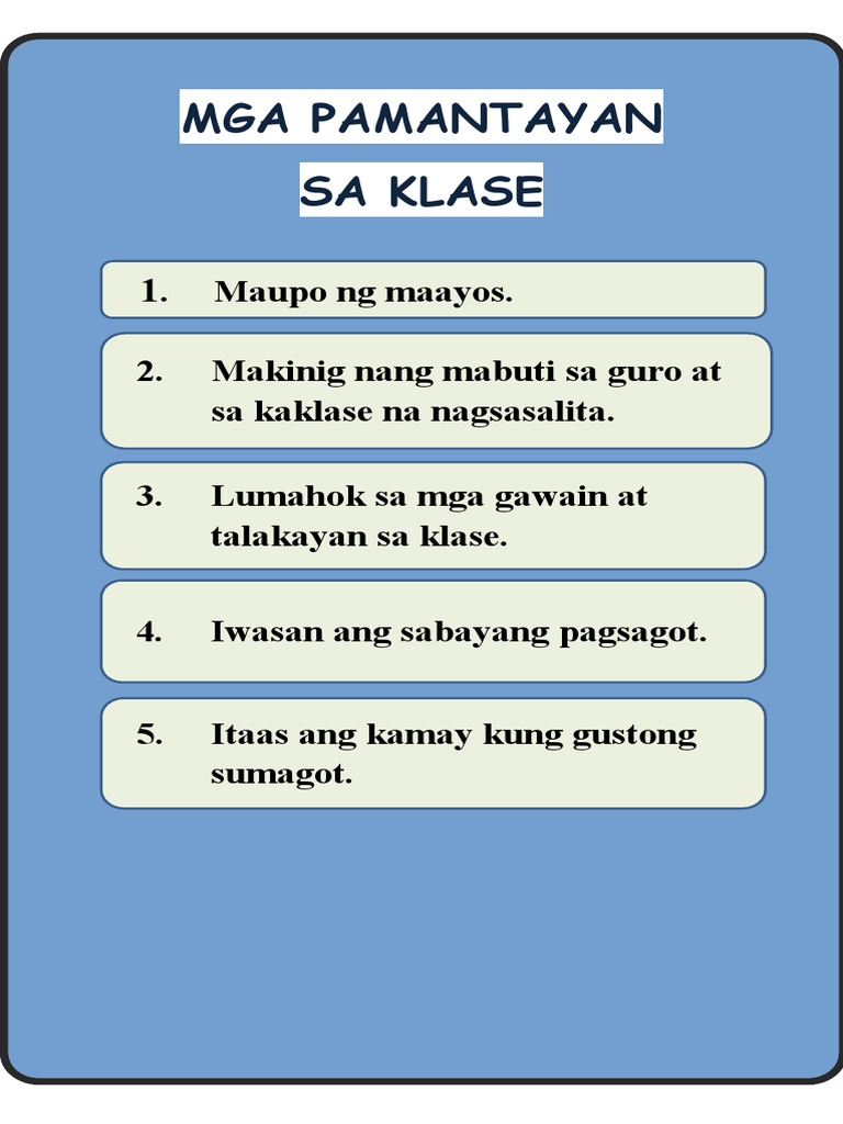 Mga Pamantayan Sa Klase | PDF