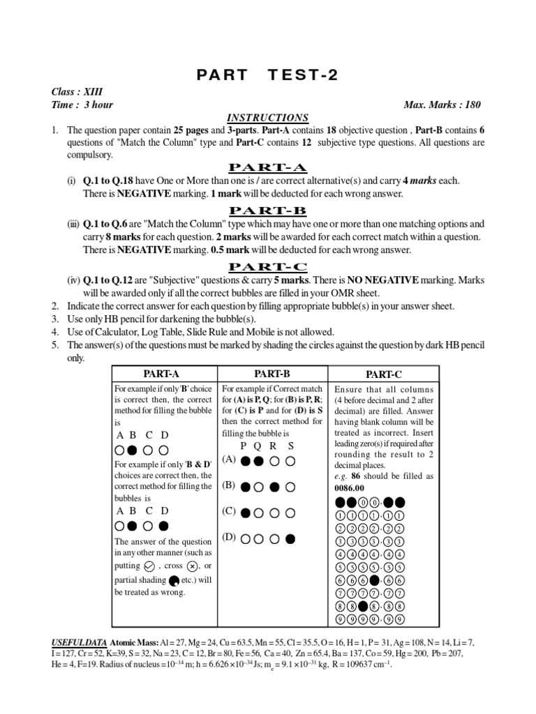 PCM-28 13th Part Test-2 | Download Free PDF | Waves | Sphere
