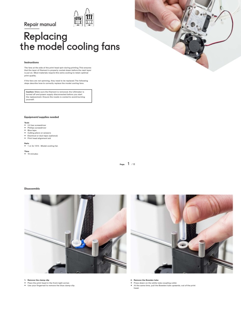 Ultimaker 2 Cooling Fan Replacement Guide | PDF | Electrical Connector ...