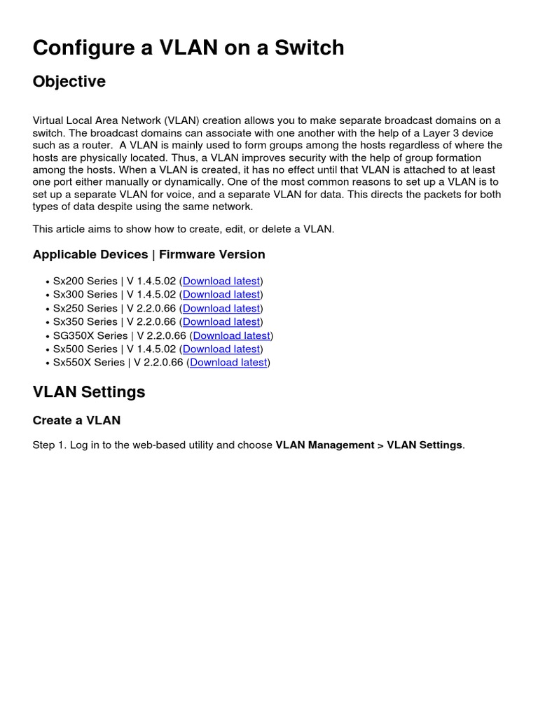 smb5097 Configure A Vlan On A Switch | PDF | Computer Network | Software