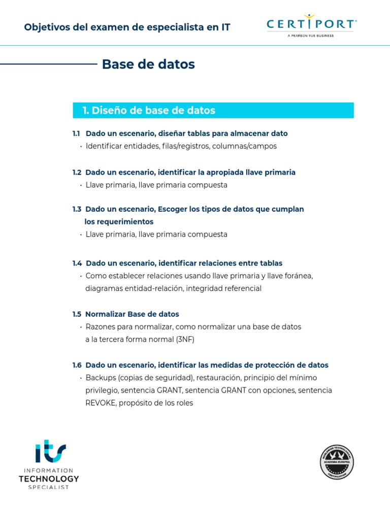 Temario Database | PDF | Bases de datos | Tecnologías de la información