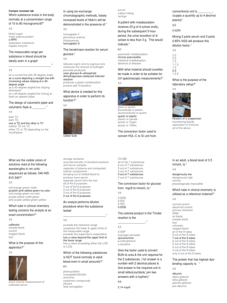 CC1 Compre LAB | PDF | Spectrophotometry | Blood Plasma