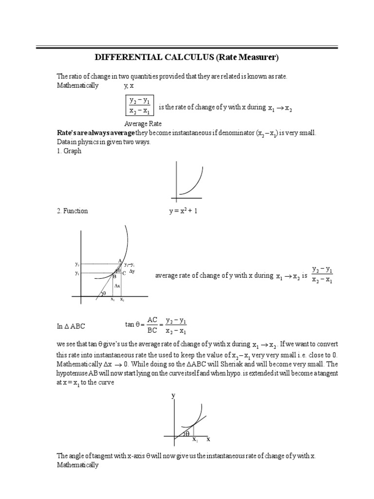 Differential Calculus | PDF | Integral | Differential Calculus