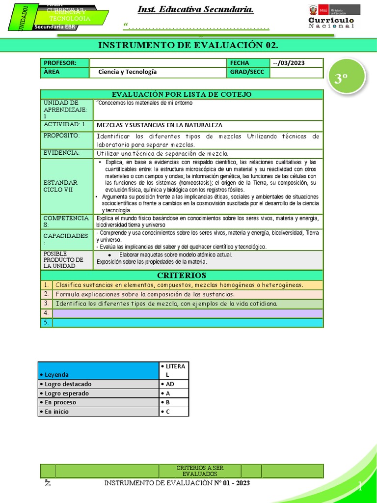 B3º LC Act 2 - Cyt-U1 | PDF | Importar | Evaluación