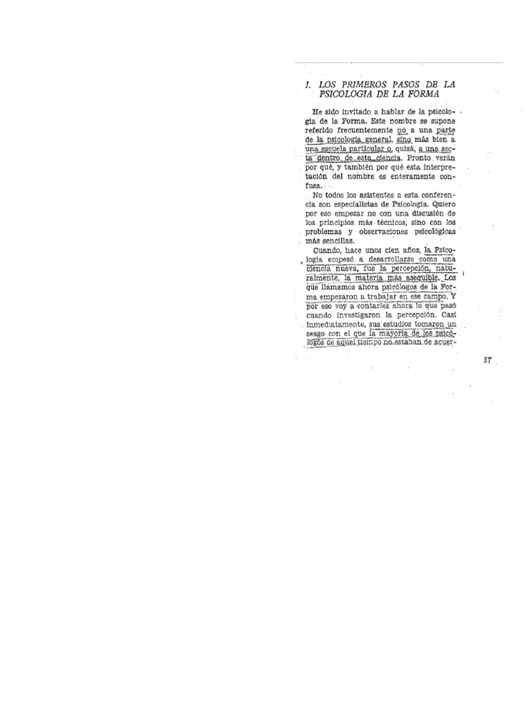 Köhler. Conferencia 1 - Los Primeros Pasos de La - Psicología de La ...