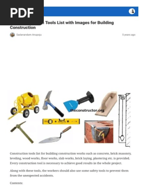 Building Construction Tools And Equipment
