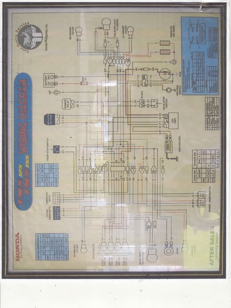Honda Tmx155 Wiring Diagram | PDF