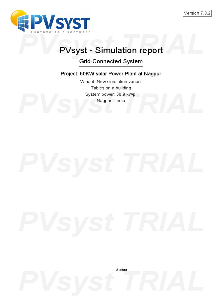PVsyst Report | Download Free PDF | Photovoltaics | Net Present Value